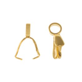 Stainless Steel Bail Hanger Klem (9 x 6 x 2.5 mm) Goud (10 Stuks)