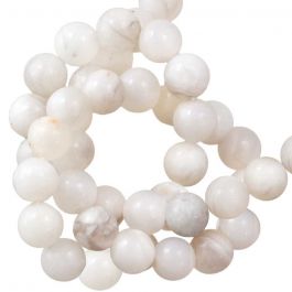 Witte Agaat Kralen (6 mm) 61 Stuks