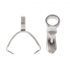 Stainless Steel Bail Hanger Klem (9 x 6 x 2.5 mm) Antiek Zilver (10 Stuks)